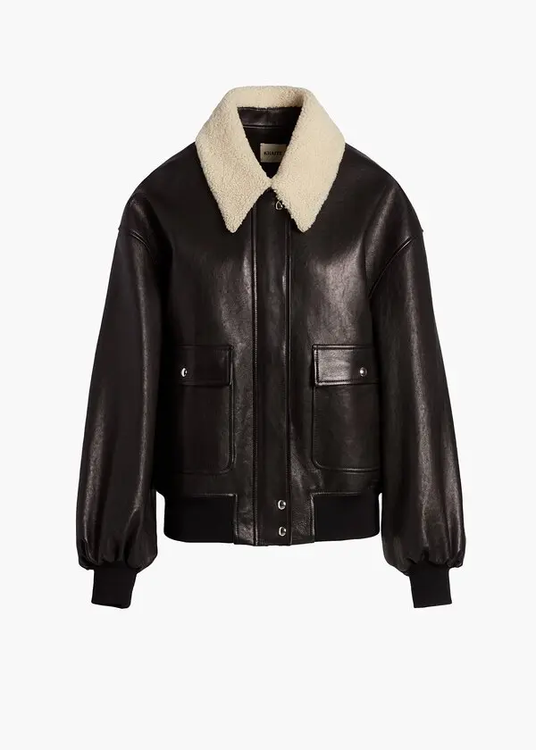 Khaite Shellar Leather Jacket - Black