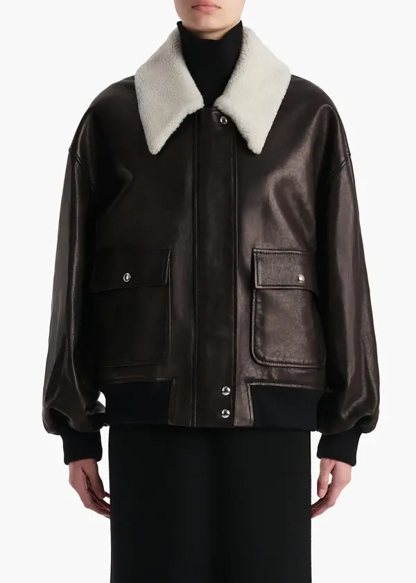 Khaite Shellar Leather Jacket - Black
