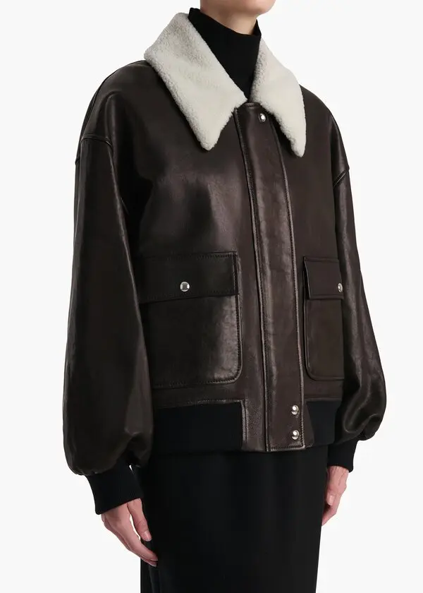 Khaite Shellar Leather Jacket - Black