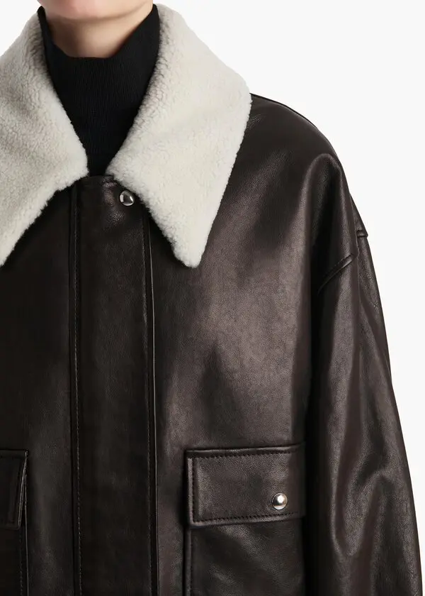 Khaite Shellar Leather Jacket - Black