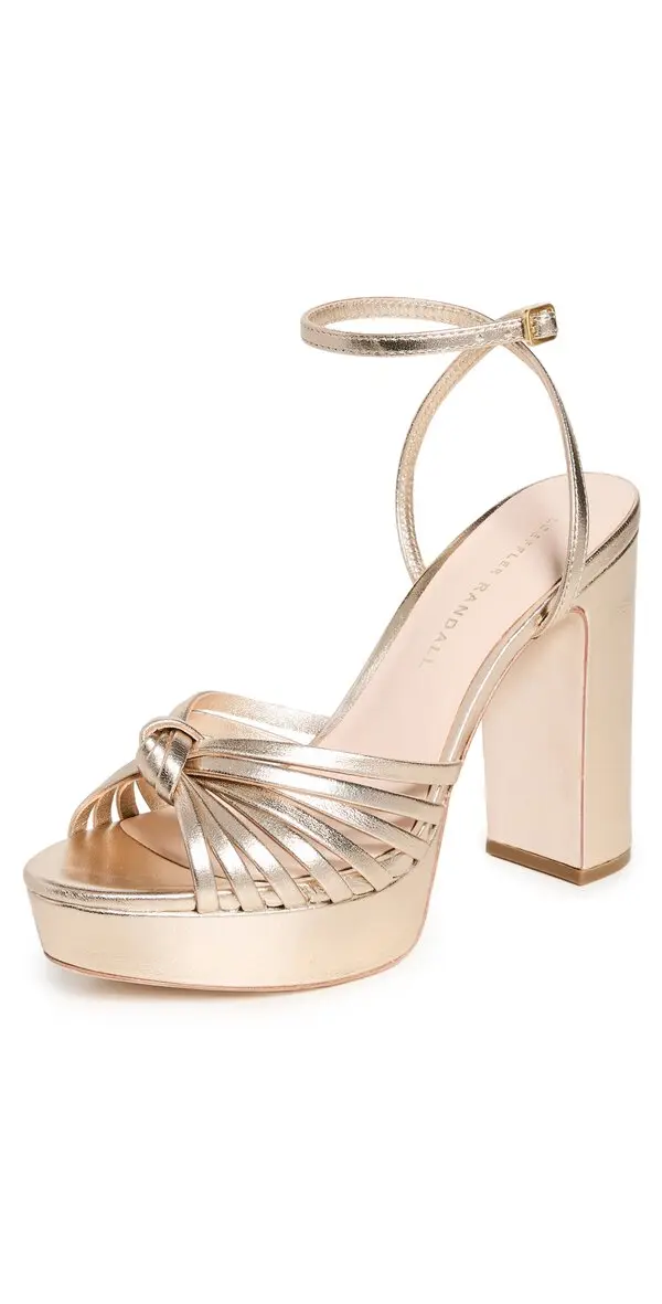 LOEFFLER RANDALL Rivka Leather Knot Platform Sandals - Champagne