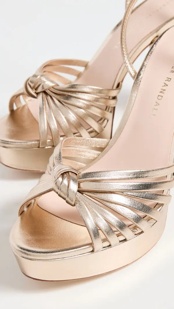 LOEFFLER RANDALL Rivka Leather Knot Platform Sandals - Champagne