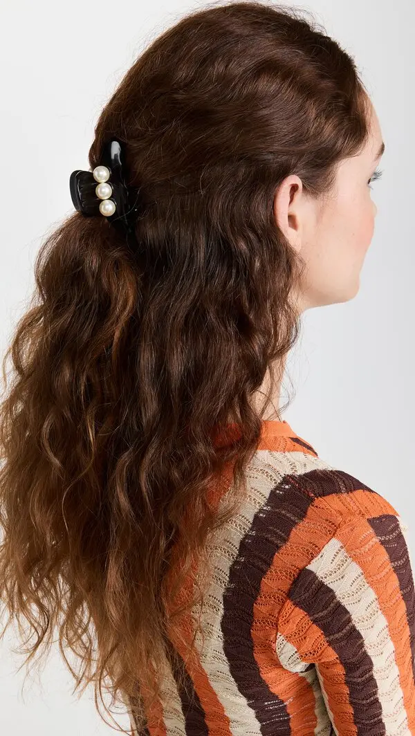 Alexandre De Paris Pearl Beaded Small Hair Clip
