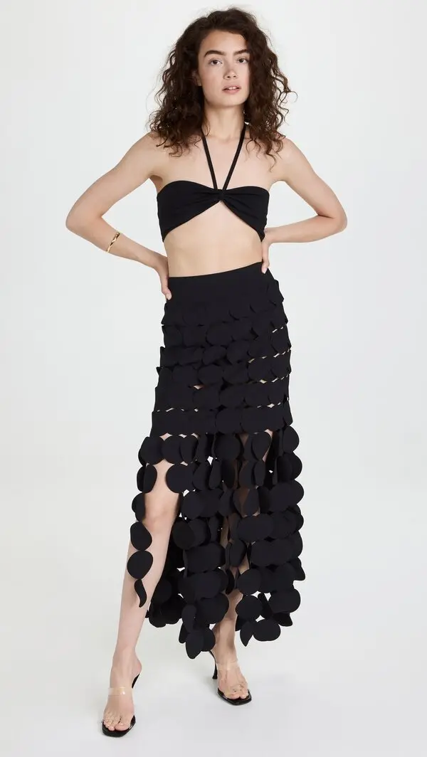 A.W.A.K.E. Mode A. W.a. K.e. Mode Lazer Cut Multi Circle Skirt