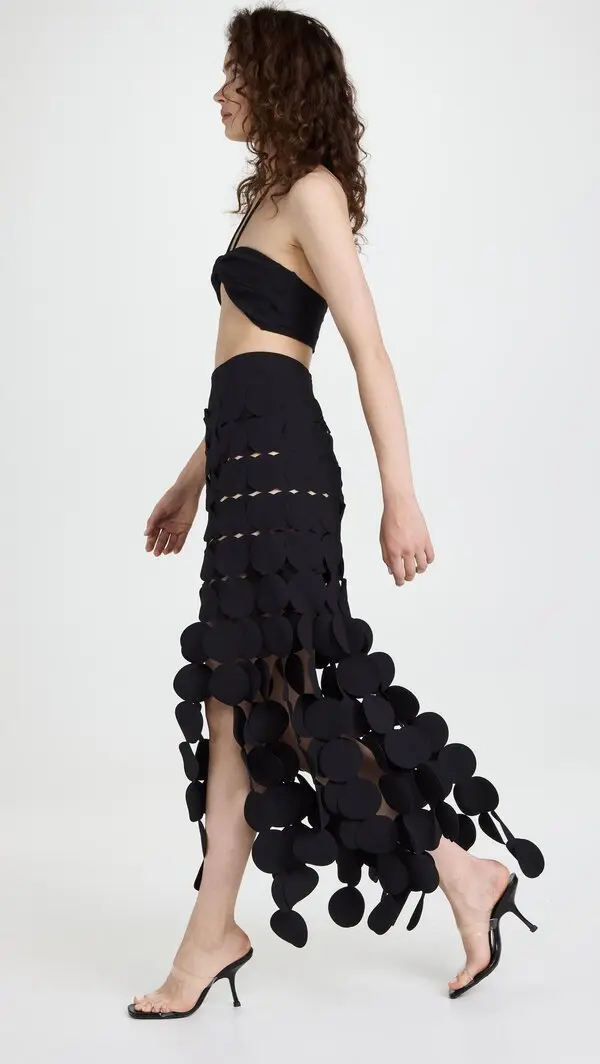 A.W.A.K.E. Mode A. W.a. K.e. Mode Lazer Cut Multi Circle Skirt