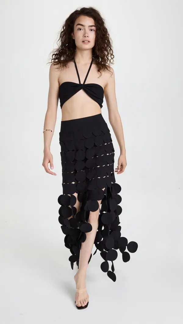 A.W.A.K.E. Mode A. W.a. K.e. Mode Lazer Cut Multi Circle Skirt