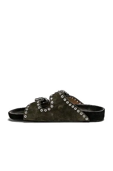Isabel Marant Lennyo Mule In Olive