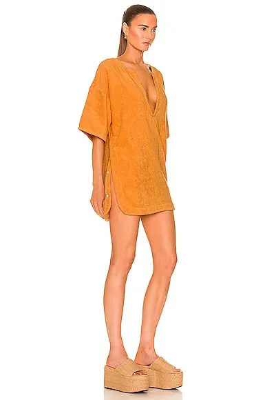 TERRY. L'estate Poncho Mini Dress In Orange