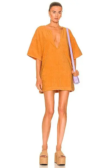 TERRY. L'estate Poncho Mini Dress In Orange