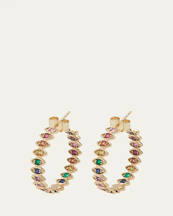 SYDNEY EVAN Marquis Evil Eye Hoop Earrings - No Color