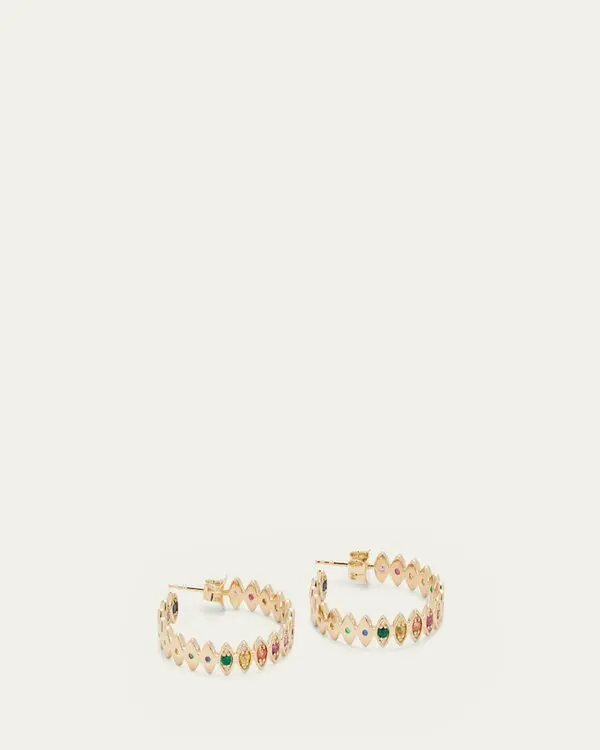 SYDNEY EVAN Marquis Evil Eye Hoop Earrings