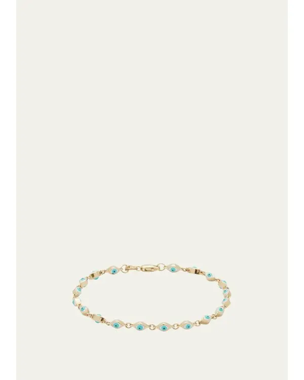 SYDNEY EVAN Mini Enamel Evil Eye Eternity Bracelet - Multicolor