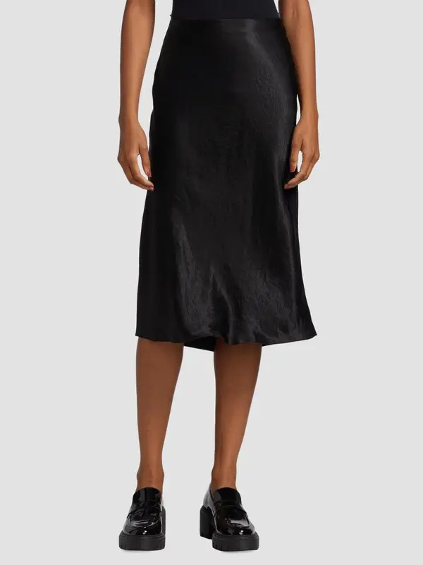 Vince Satin Midi-skirt - Black