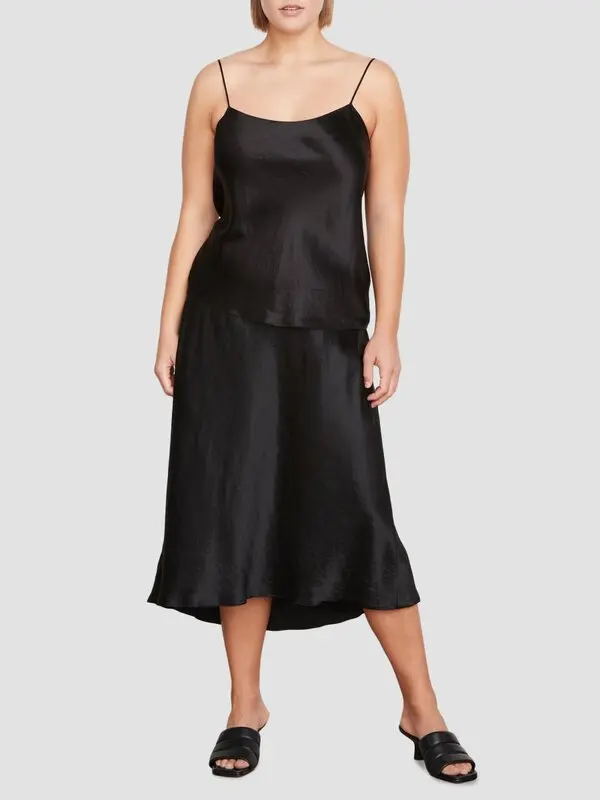 Vince Satin Midi-skirt - Black