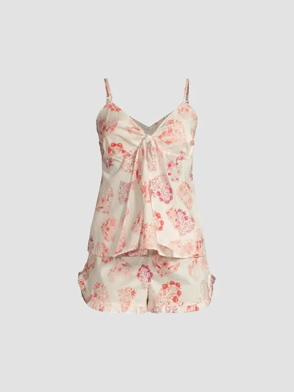 THE LAZY POET Rosie Heart To Heart 2-piece Pajama Set - Pink Multi