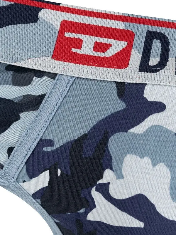 DIESEL® Logo-waistband Camouflage-print Briefs