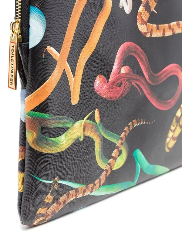 SELETTI Snake-print Laptop Case - Black