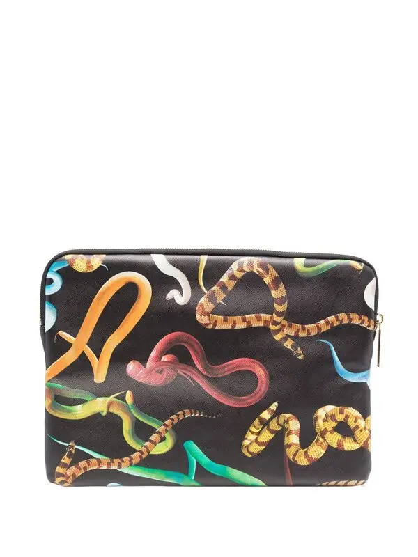 SELETTI Snake-print Laptop Case - Black