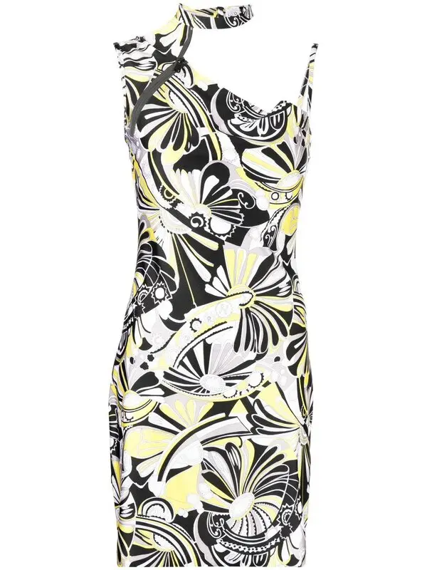 Coperni Abstract-print Cut-out Dress