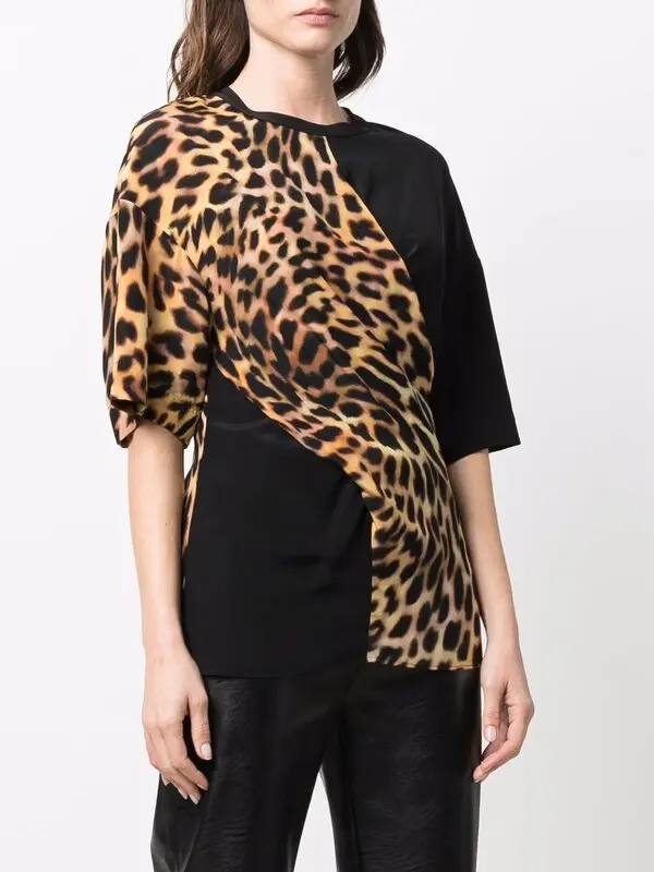 Stella McCartney Cheetah Print Panel T-shirt