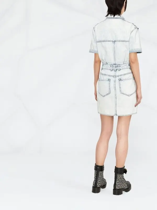 Balmain Double-breasted Denim Mini Dress