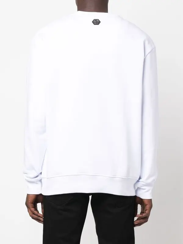 Philipp Plein Skull-print Long-sleeve Sweatshirt - White