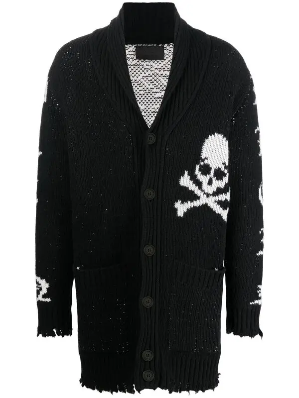 Philipp Plein Intarsia-knit Logo Cardigan