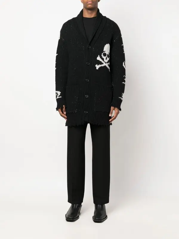 Philipp Plein Intarsia-knit Logo Cardigan