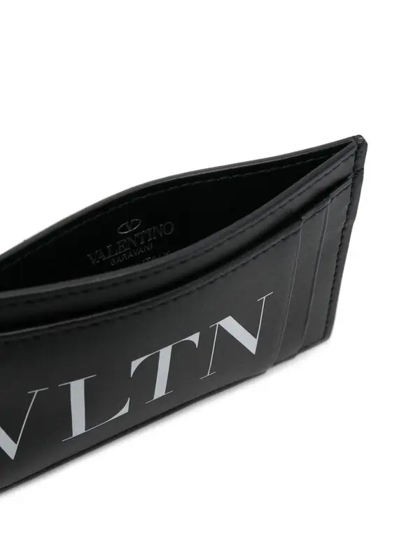 Valentino Garavani Vltn Pocket-size Cardholder In Calfskin Leather