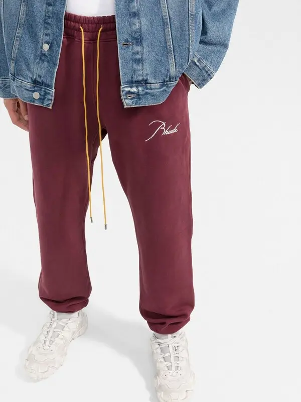 Rhude Logo-embroidered Track Pants - Red