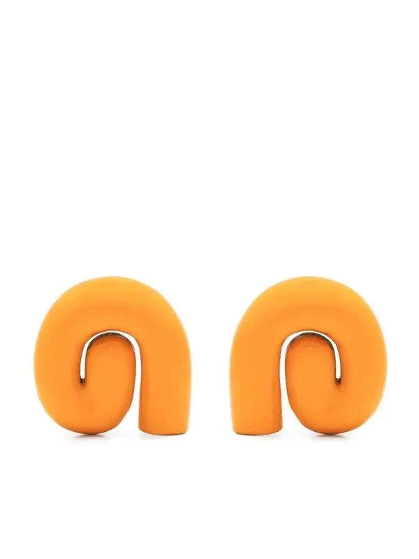 UNCOMMON MATTERS Nimbus Lacquered-wood Hoop Earrings - Orange