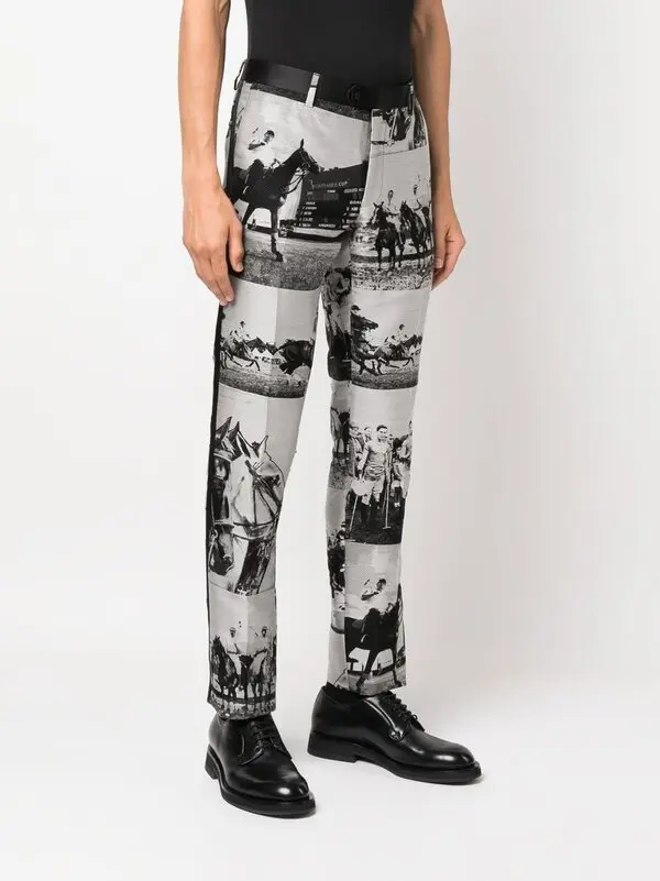 BILLIONAIRE Horse-print Slim Trousers