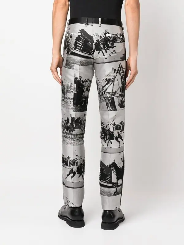 BILLIONAIRE Horse-print Slim Trousers