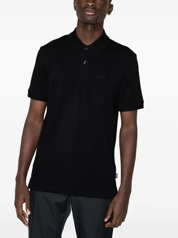 BOSS Pallas Embroidered-logo Polo Shirt - Black