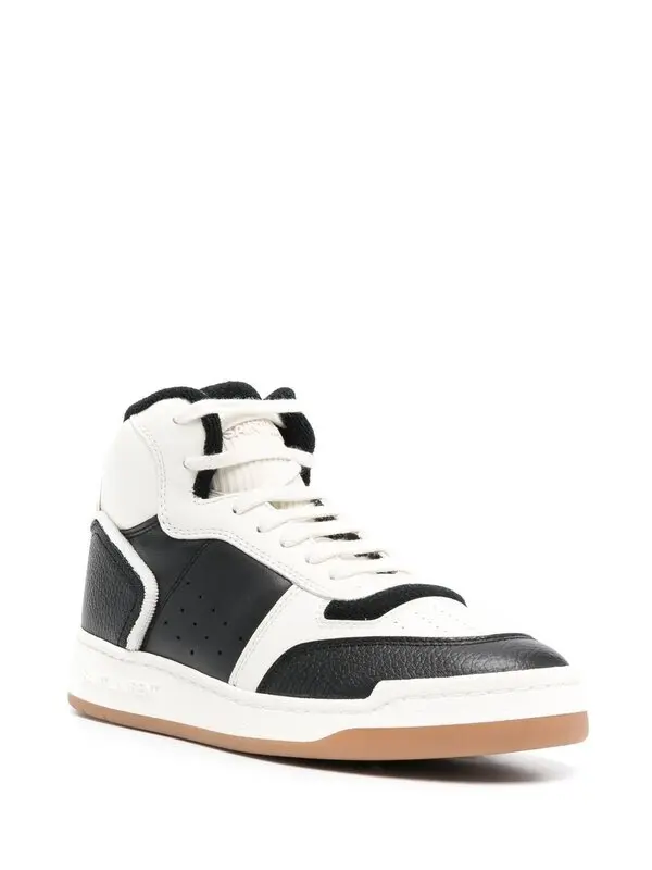 Saint Laurent Colour-block High-top Sneakers - Black