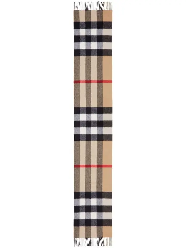 Burberry Checked Cashmere Scarf - Neutrals