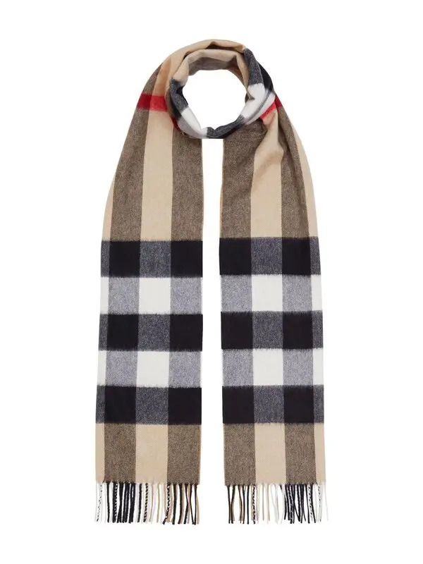 Burberry Checked Cashmere Scarf - Neutrals