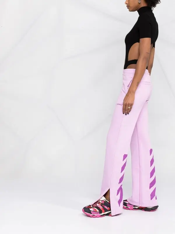 Off-White Diag-stripe Cotton Track Pants - Purple