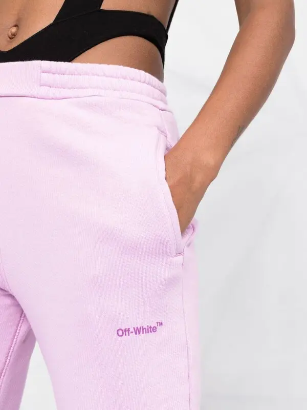 Off-White Diag-stripe Cotton Track Pants - Purple