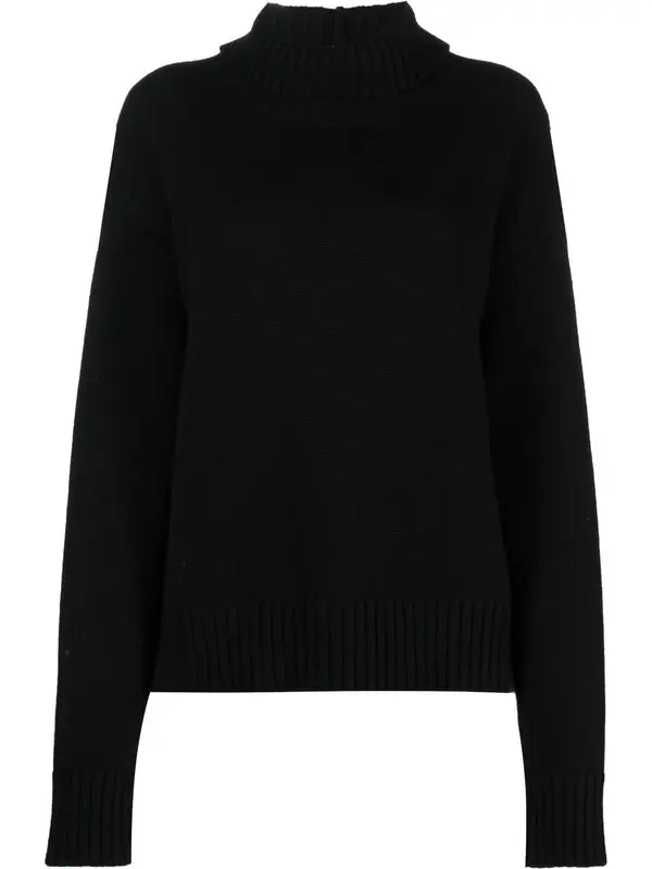 JIL SANDER Roll-neck Jumper - Black