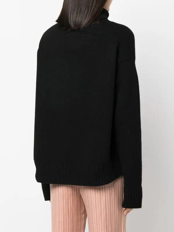 JIL SANDER Roll-neck Jumper - Black