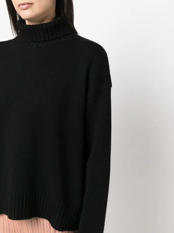 JIL SANDER Roll-neck Jumper - Black