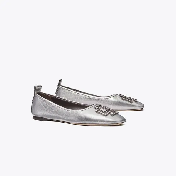 Tory Burch Ines Ballet Flats - Silver