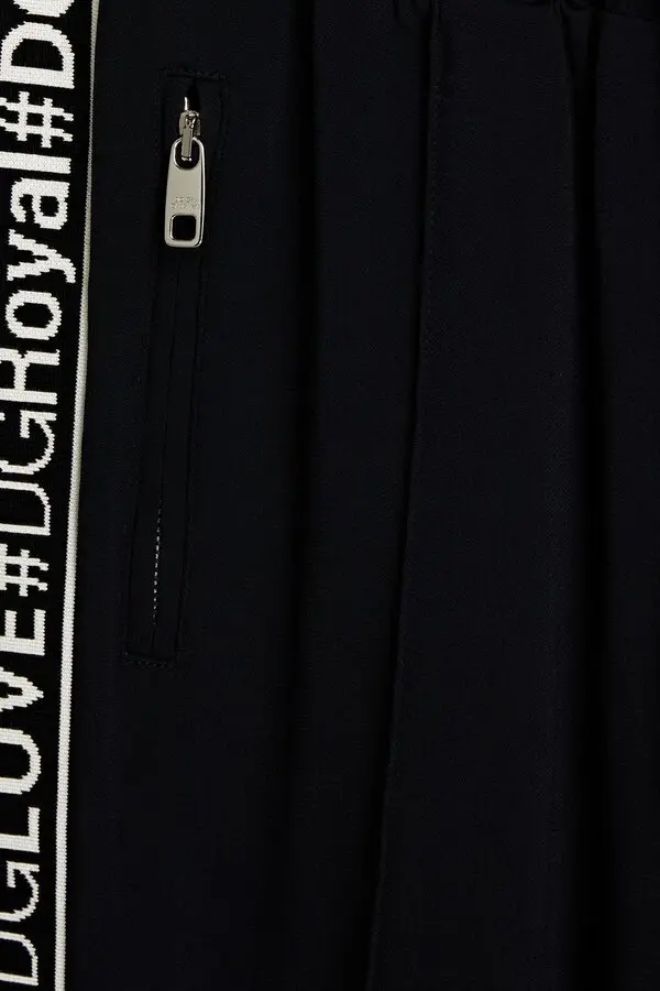 Dolce & Gabbana Stretch-crepe Track Pants With Monogrammed Trims