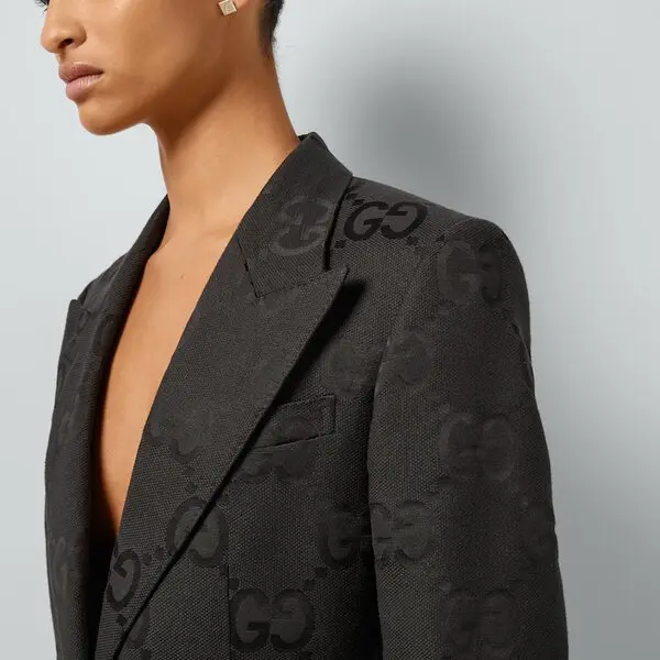 Gucci Light Gg Canvas Single-breasted Jacket, Size It Ready-to-wear