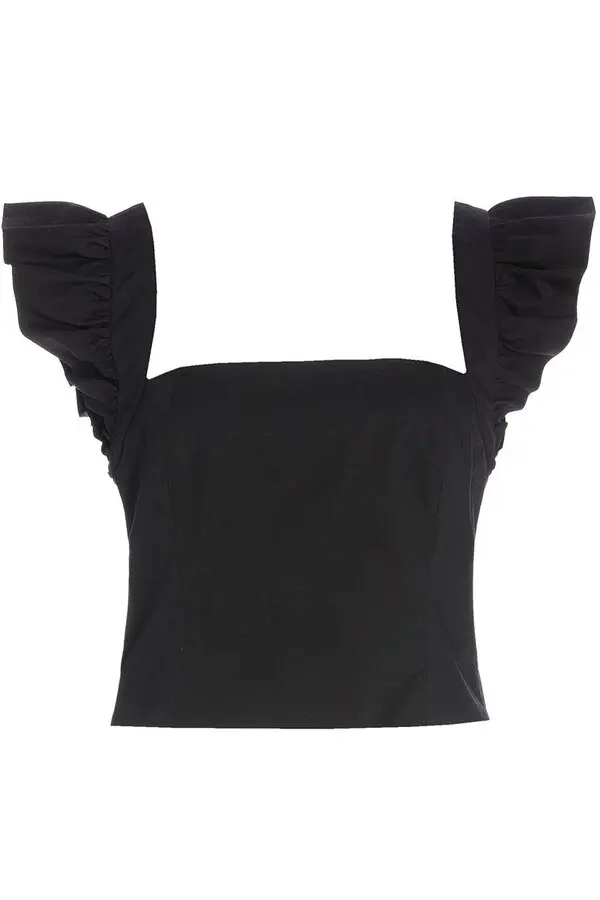Cara Cara Hyannis Cotton-poplin Top - Black