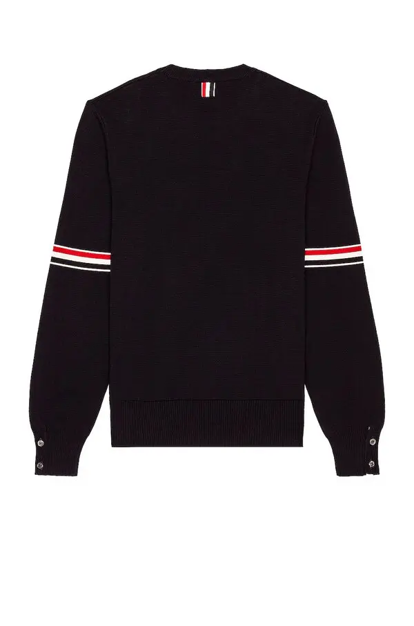 Thom Browne Milano Stitch Armband Cotton Sweater - Navy