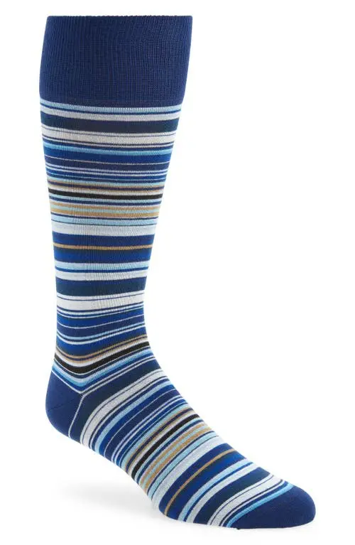 Paul Smith Stripe Cotton-blend Crew Socks - Navy