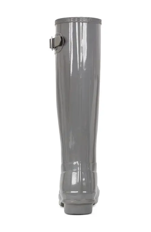 Hunter Refined Tall Gloss Rain Boots - Tundra Grey
