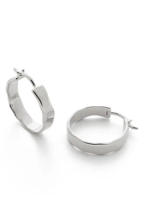 Monica Vinader Siren Muse Wave Small Hoop Earrings - Sterling Silver